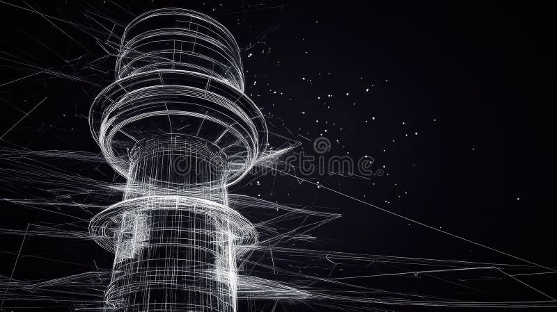 Frequency Rotating Signal Tower Stock Illustration - Illustration of ...