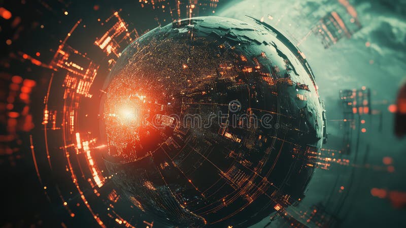 Frequency Scanning Radar Globe Stock Illustration - Illustration of ...