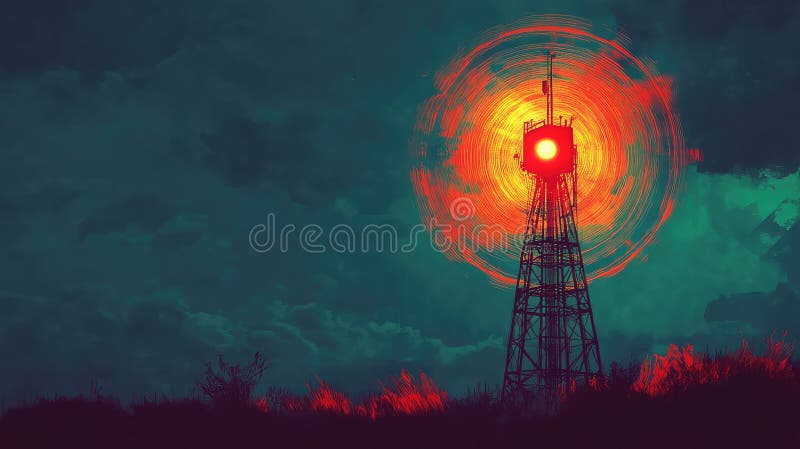 Signal Tower Icon, Wireless Technology Network Sign, Antenna Wave Radio ...