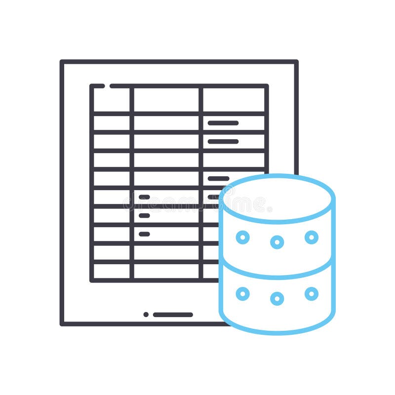 Frequency Table Line Icon, Outline Symbol, Vector Illustration, Concept ...