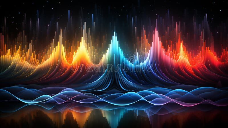 Frequency Wave Geometry Pattern Stock Illustration - Illustration of ...