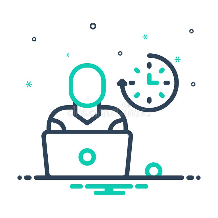 Mix Icon for Frequent, Work and Employee Stock Illustration ...