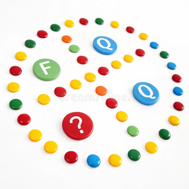 Frequently Asked Questions Dots and Marks Isolated on White Background ...