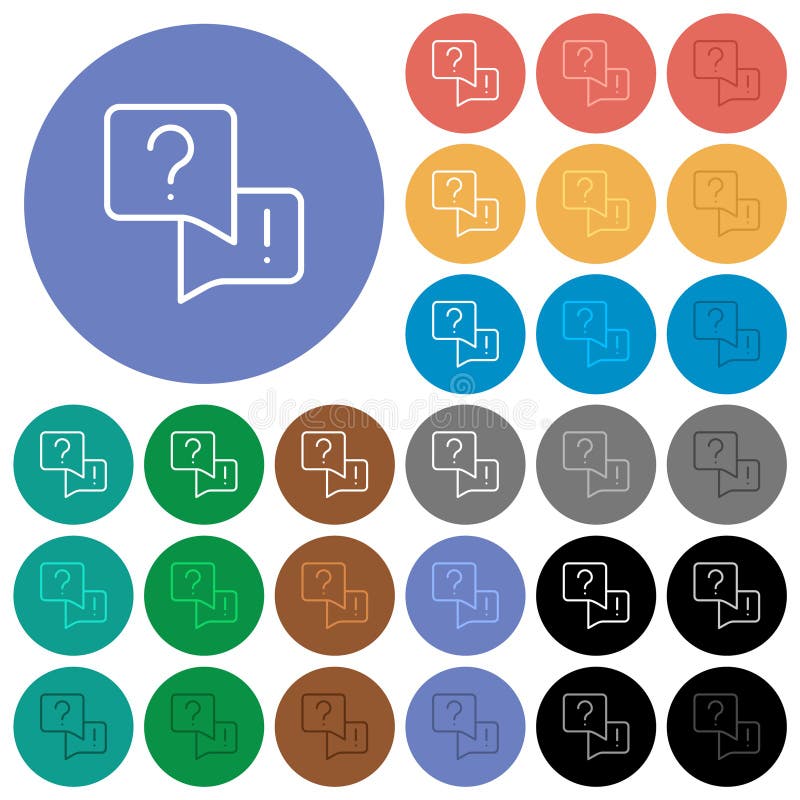 Frequently Asked Questions Outline Round Flat Multi Colored Icons Stock ...