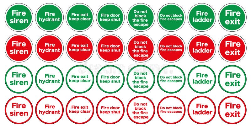 Signs of Actions in Case of Emergency and Fire. Emergency Gathering ...