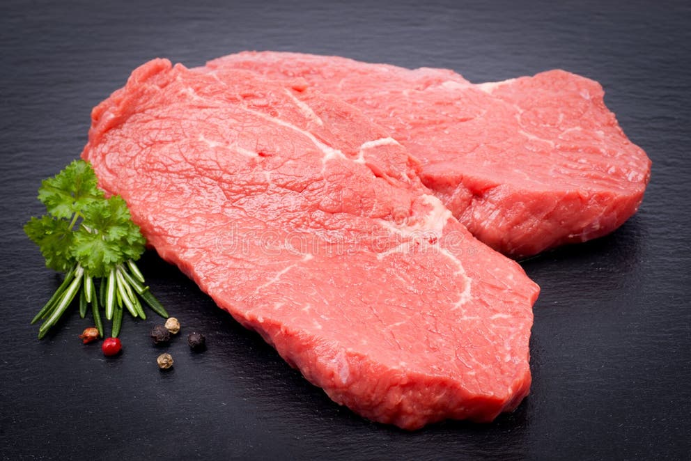 Fres beef steaks stock image. Image of rumpsteak, peppercorns - 29680997