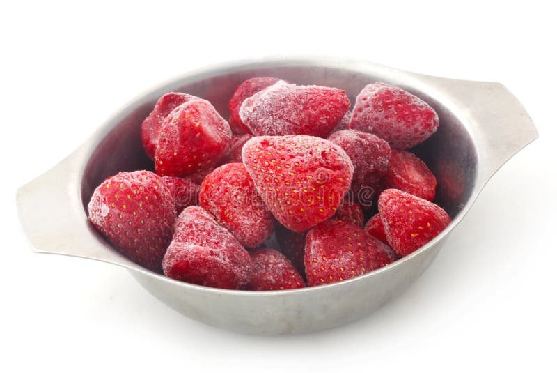 Fresas Congeladas En Recipientes De Vidrio Aisladas En Blanco Imagen de ...