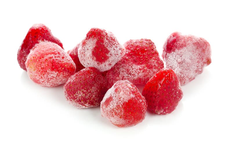 Fresas Congeladas De Fresa De Fondo Blanco Imagen de archivo - Imagen ...