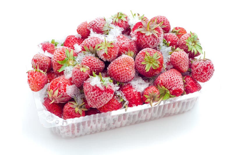 Fresas Congeladas En Rectángulo Abierto Imagen de archivo - Imagen de ...