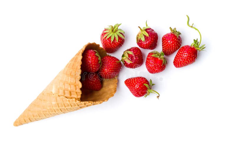 Fresas En Un Cono De Helado Imagen de archivo - Imagen de completo ...