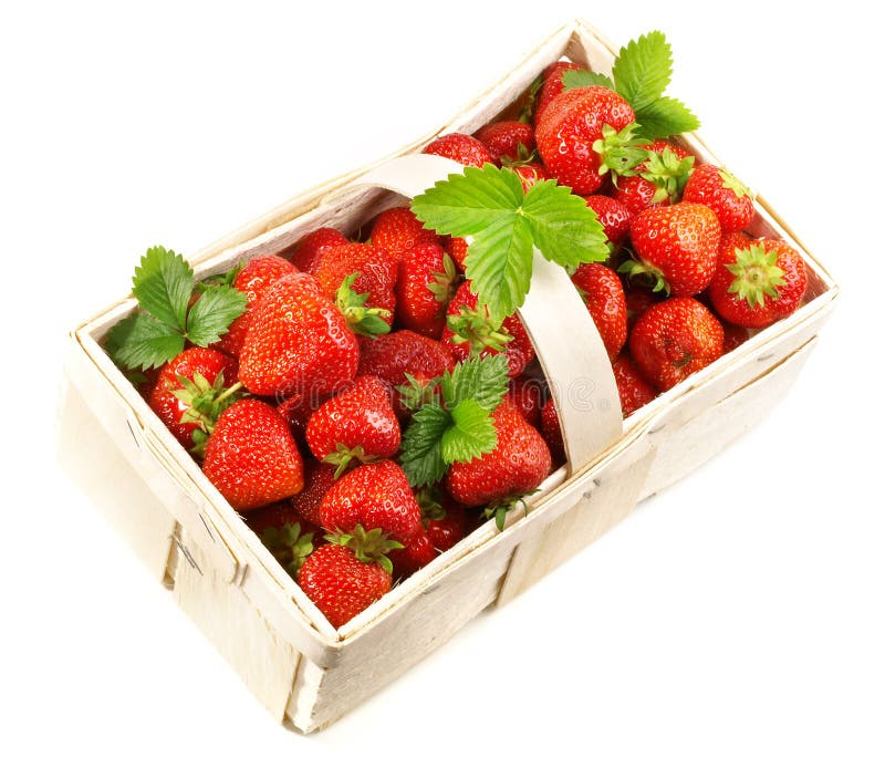 Fresas En Una Caja De Fondo Blanco Imagen de archivo - Imagen de cubo ...