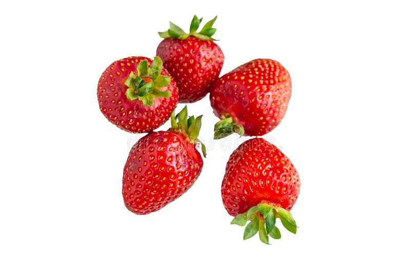Fresas Rojas Sobre Fondo Blanco Aislado Foto de archivo - Imagen de ...