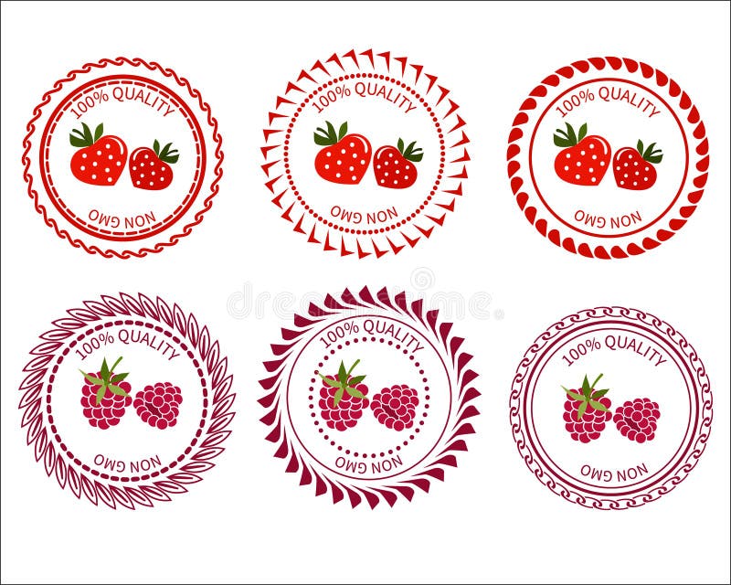 Fresas Y Frambuesas Del Logotipo Ilustración del Vector - Ilustración ...