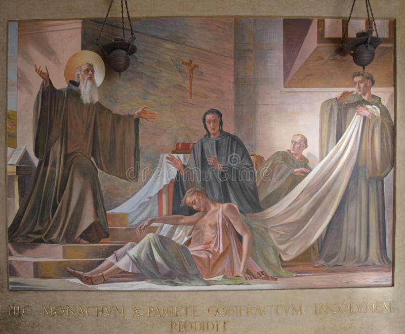 Fresco del santo Benedicto imagen de archivo. Imagen de religioso ...