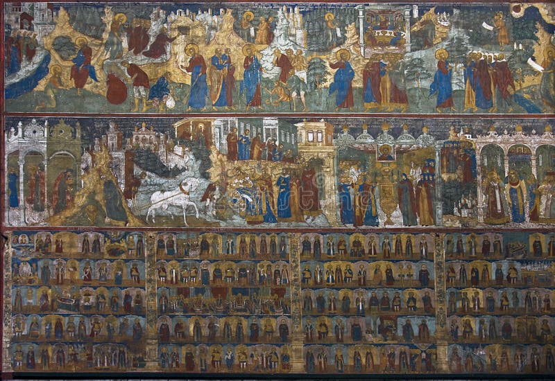 Fresco in temple editorial stock image. Image of face - 9102074