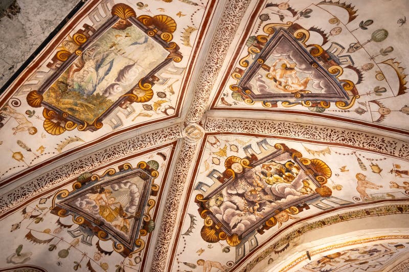 Frescoed Ceilings Inside the Castle of Grinzane Cavour, Unesco Heritage ...