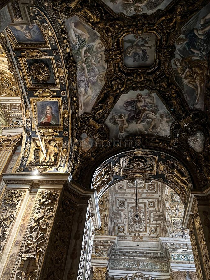 Frescoes on the Ceiling of the Basilica. Editorial Stock Photo - Image ...