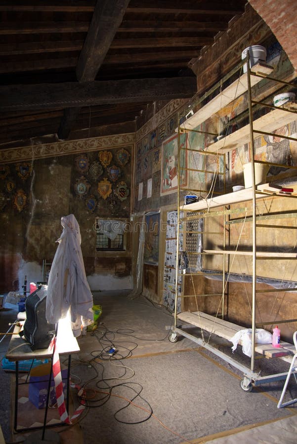 Frescoes Restoration Workshop. Works in Progress Editorial Stock Image ...