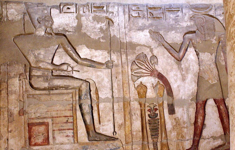 Frescos of Medinat Habu editorial stock image. Image of king - 3550379