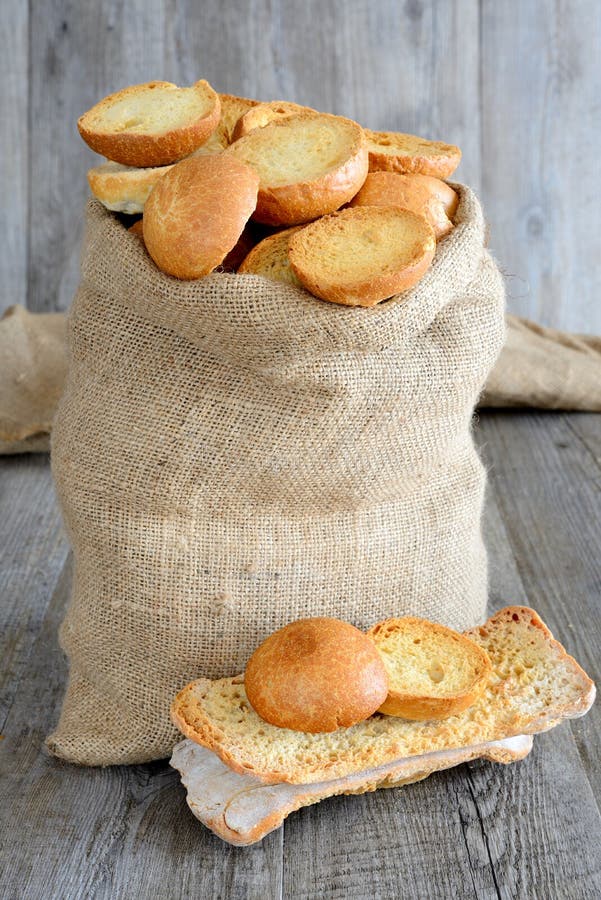 Freselle of bread in sack stock photo. Image of freselle - 31914712