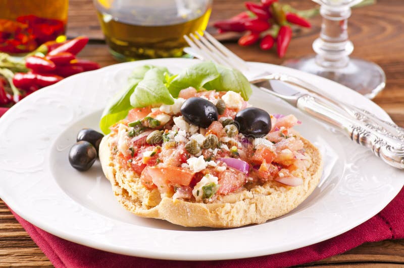 Freselle with bruschetta stock photo. Image of meal, italian - 23276834