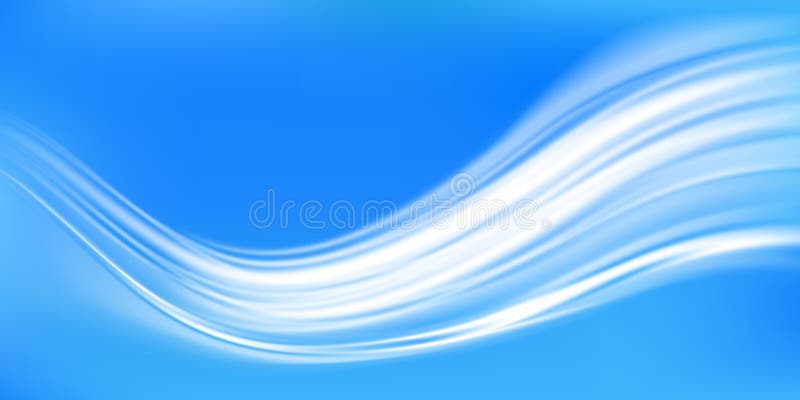 Fresh Air Flow, White Wind Waves Effect on Blue Stock Vector ...