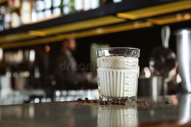 Fresh Alcoholic White Russian Cocktail on Bar Counter Stock Image ...