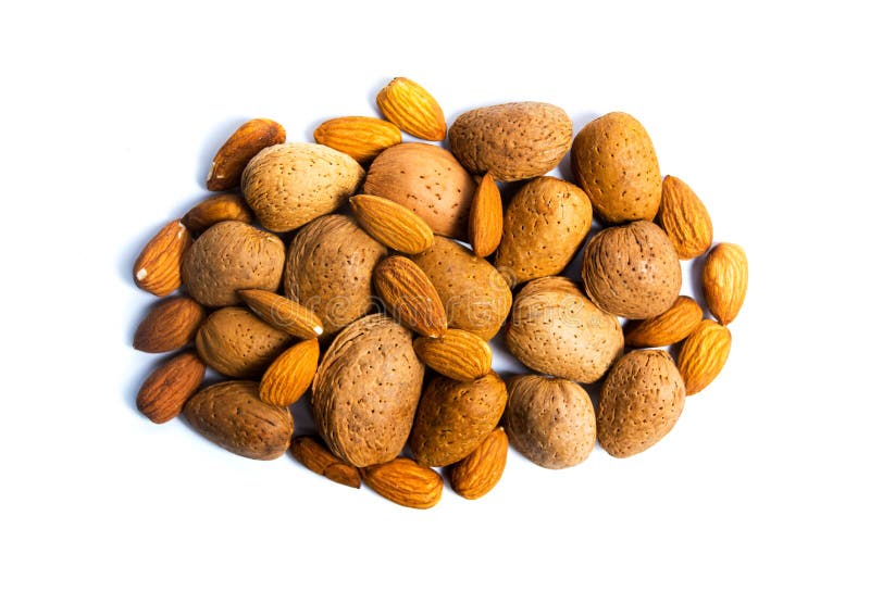 Fresh Almonds in Shell Isolated Stock Photo - Image of fresh, nuts ...