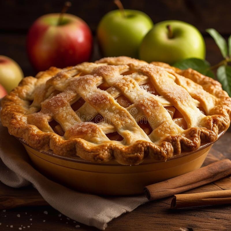 Fresh American Apple Pie. Generative AI Stock Illustration ...