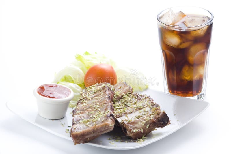 Fresh American Ribs Oregano Bbq Sausace Stock Image - Image of sauce ...