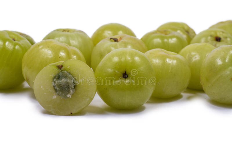 Fresh Amla Isolated on White Background Stock Photo - Image of sweet ...