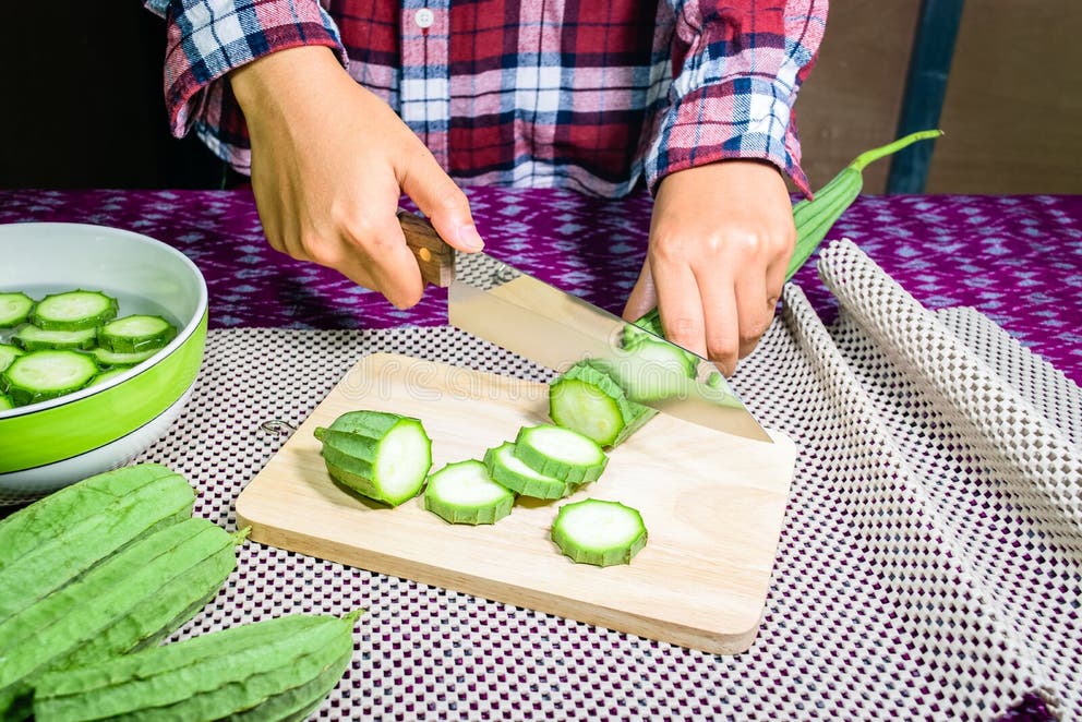 Fresh angled gourd stock photo. Image of diet, plant - 91895252