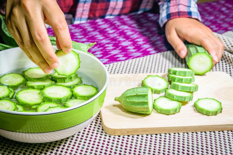 Fresh angled gourd stock photo. Image of ingredient, loofah - 91895260