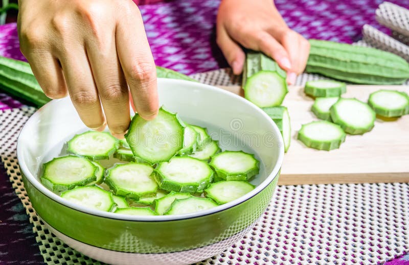 Fresh angled gourd stock image. Image of luffa, farm - 91895263