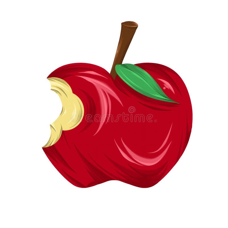 Fresh Apple Bite of Fruits Illustration Stock Illustration ...