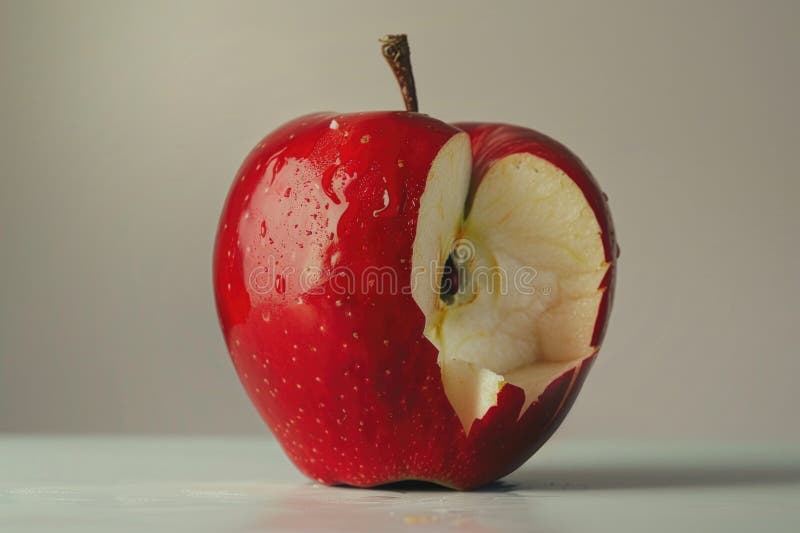 Fresh Apple with a Bite Taken Out of it Stock Photo - Image of seasonal ...