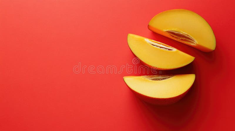 Fresh Apple Cut into Two Halves on a Vibrant Red Surface Stock Image ...