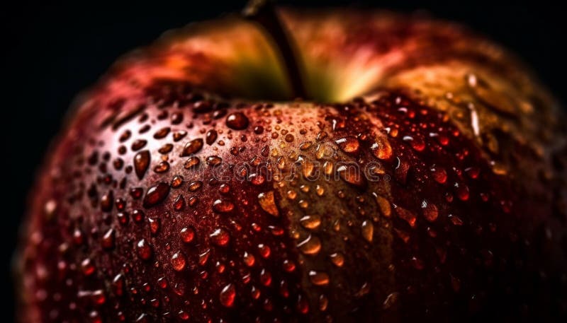 Fresh Apple Drop Reflects Nature Dew, a Healthy Snack Generated by AI ...