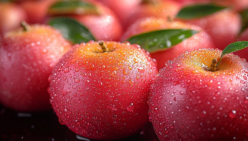 Fresh Apple Drop, Wet Leaf, Ripe Nature Refreshment Generated by AI ...