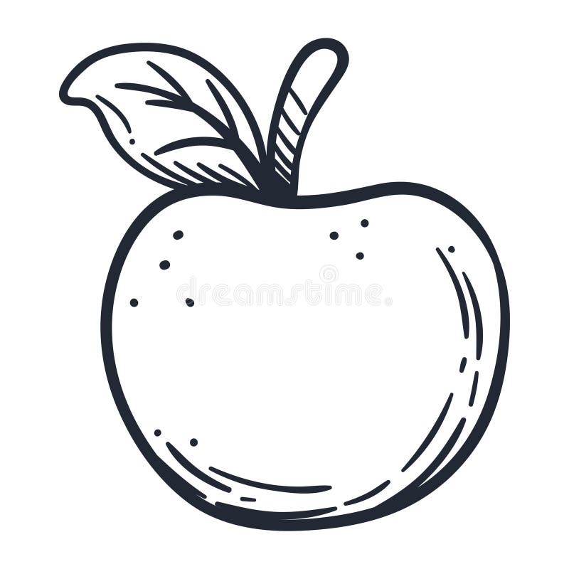 Fresh apple fruit doodle stock vector. Illustration of market - 271121888