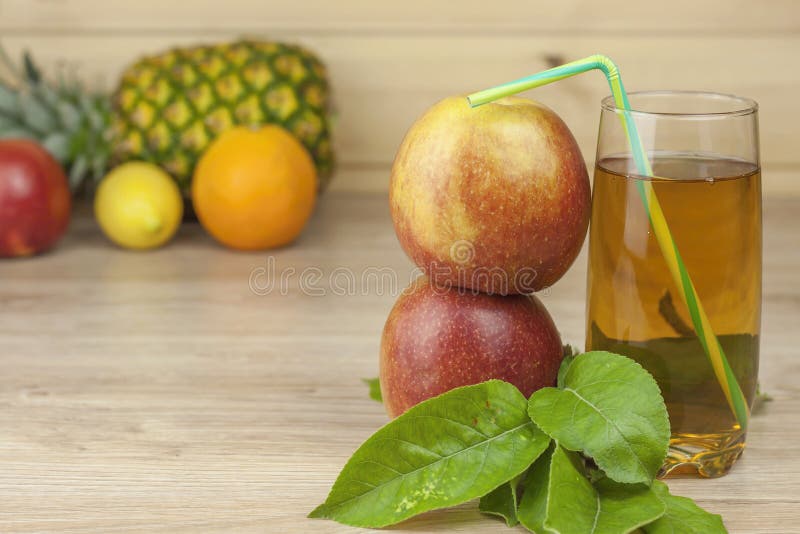 Fresh Apple Juice, Cool Summer Refreshment, Diet Drink Stock Photo ...