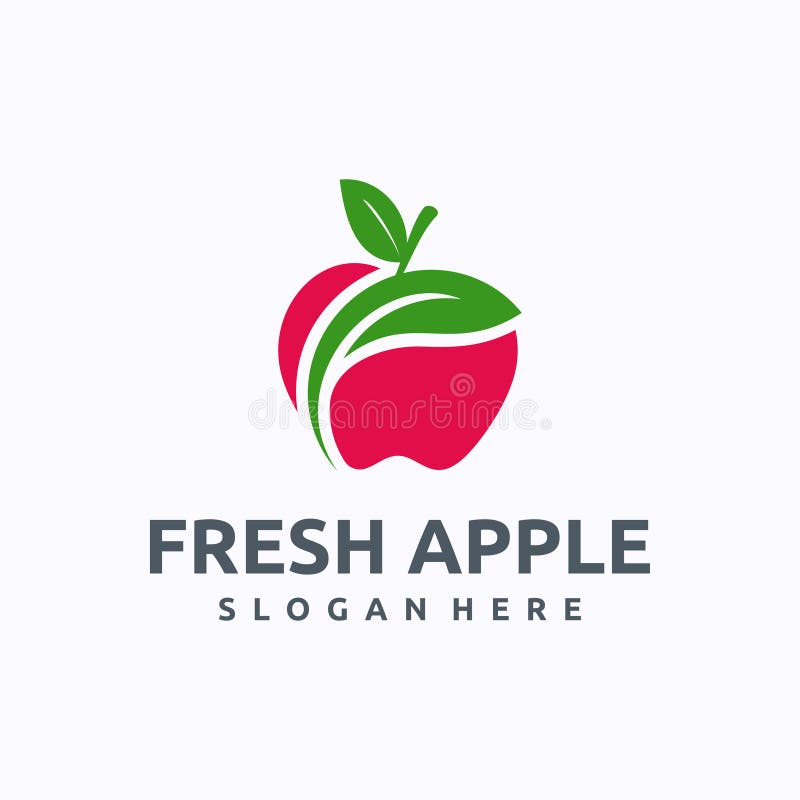Fresh Apple Logo Design Template Stock Illustration - Illustration of ...