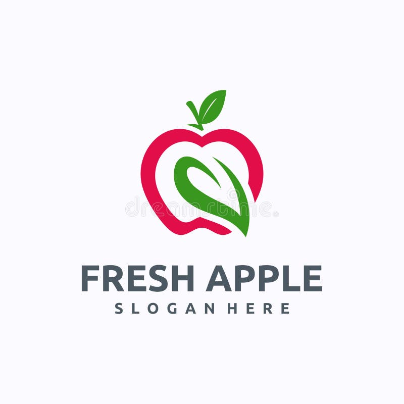 Fresh Apple Logo Design Template Stock Illustration - Illustration of ...