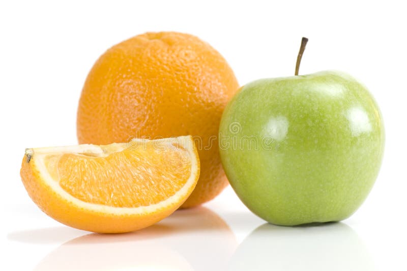 Apple with orange content stock photo. Image of eating - 8252354