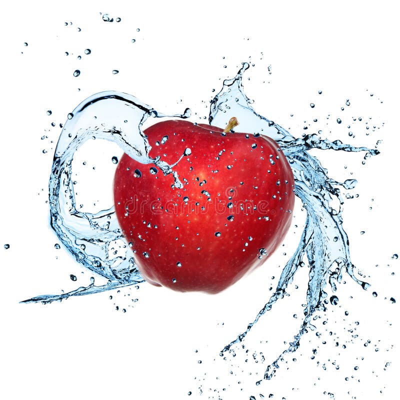 Apple and juice splash stock image. Image of isolated - 27630137