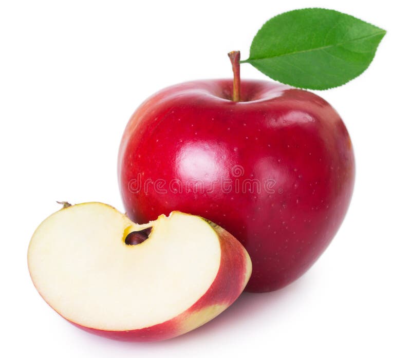 Fresh Apple on White Background Stock Image - Image of closeup, white ...