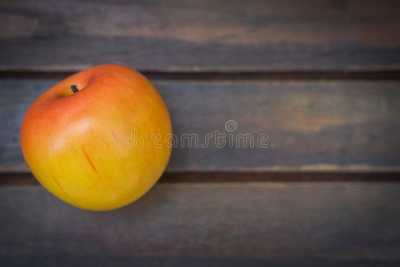 The Fresh Apple on Wood Table Image Stock Image - Image of tasty, color ...