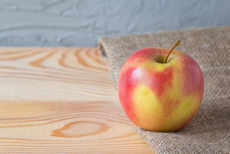 Fresh Apple on a Wooden Table Stock Photo - Image of apple, nutrition ...