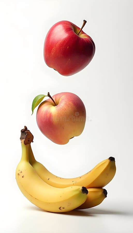 Fresh Apples and Bananas are Artistically Arranged in a Creative ...