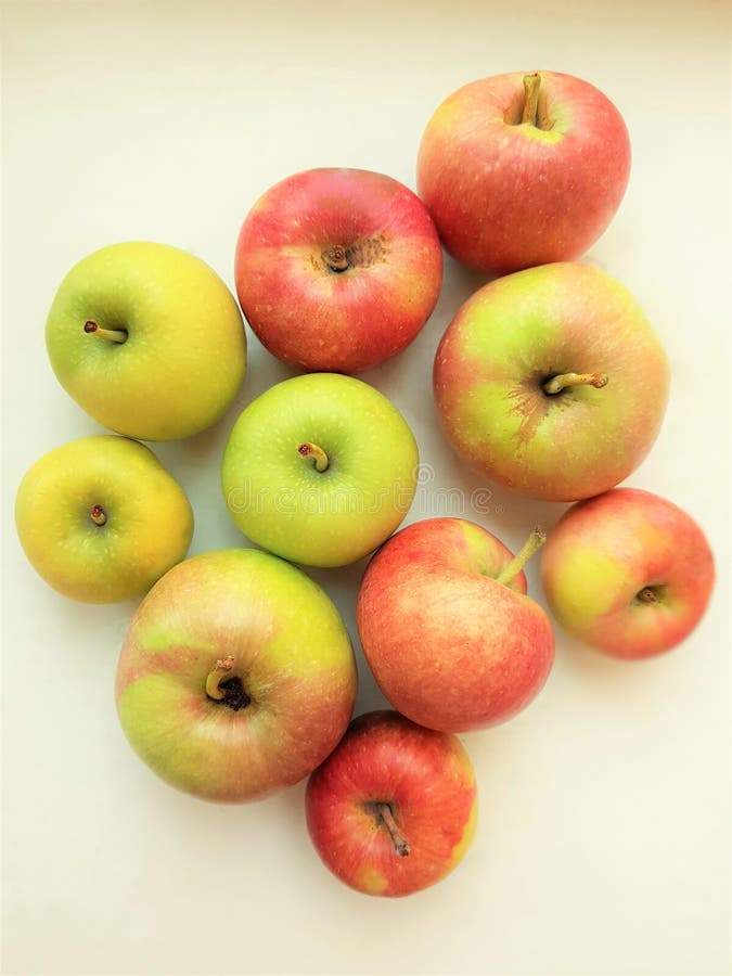 Organic Apple Fruit Various Colors Ripe Apples Stock Photos - Free ...